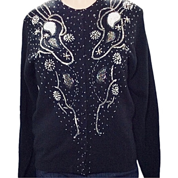 Vintage | Sweaters | Vintage Lambswoolangora Rabbit Hair Embellished ...